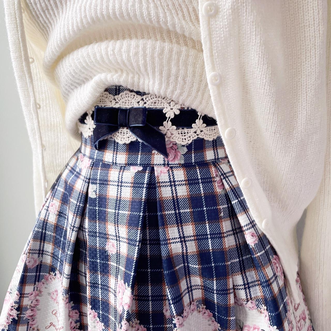 Liz Lisa angelic lace ribbon pleated mini skirt... - Depop