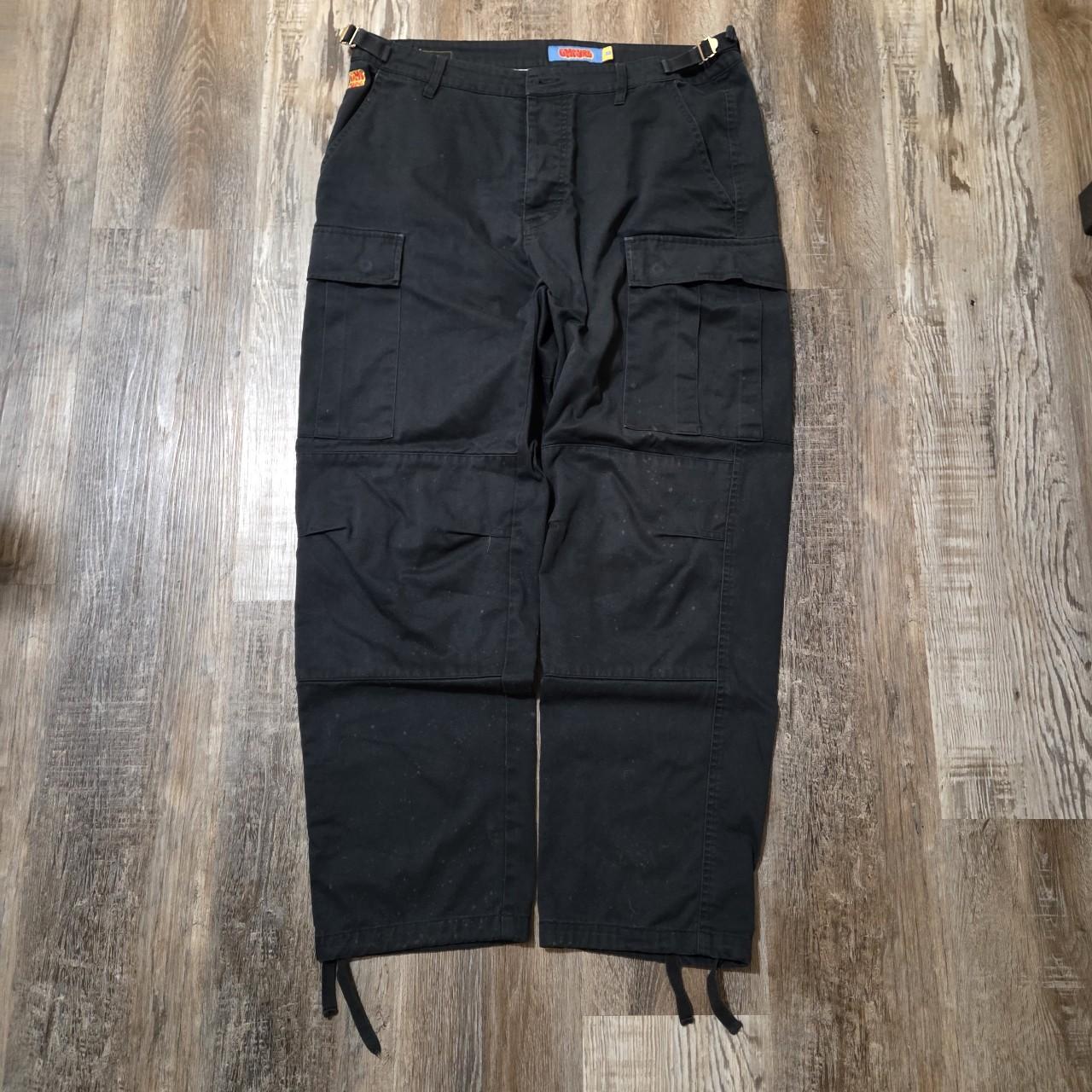black empyre cargo pants, relaxed/baggy fit, skater... | Depop