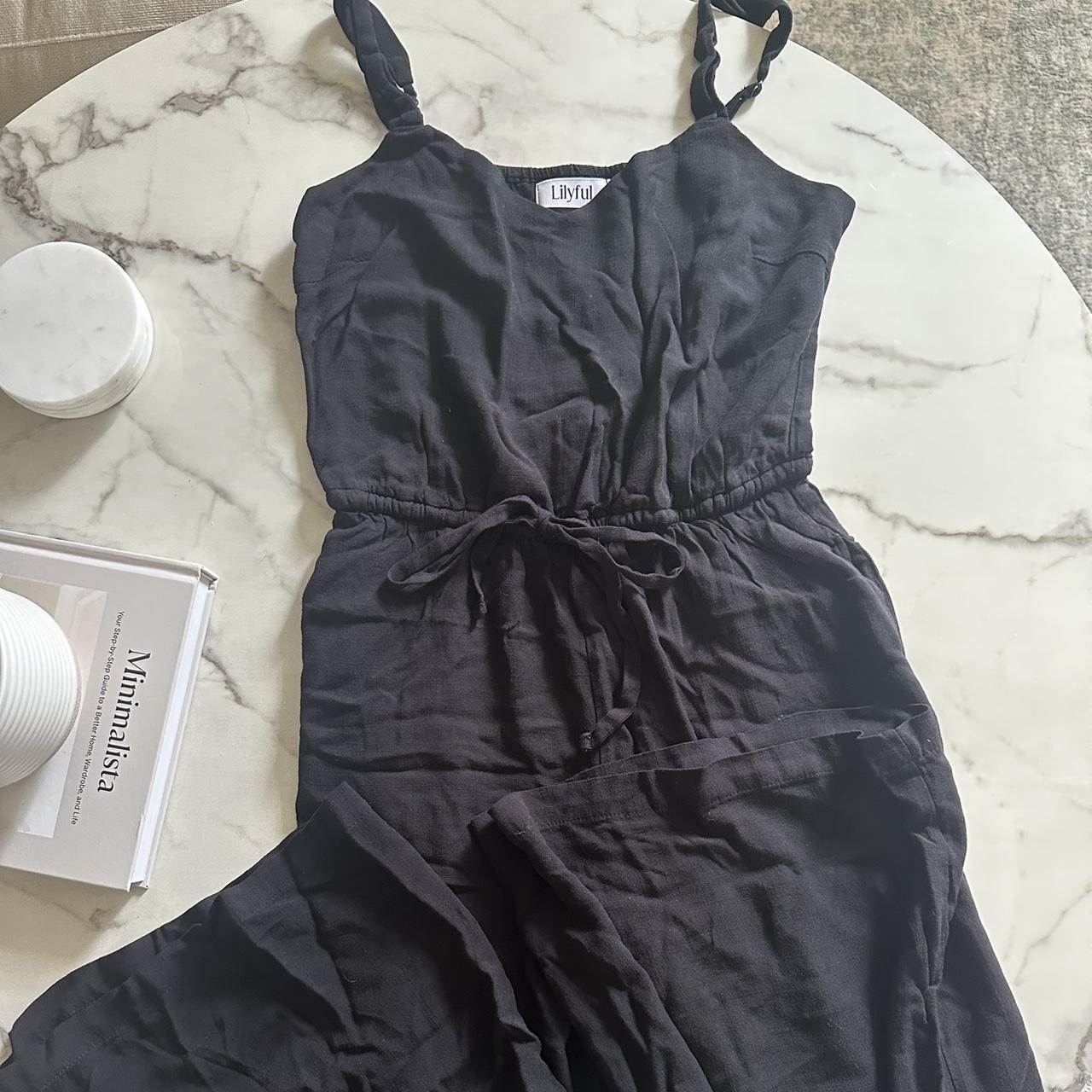 Black jumpsuit from local boutique tie in middle for... - Depop