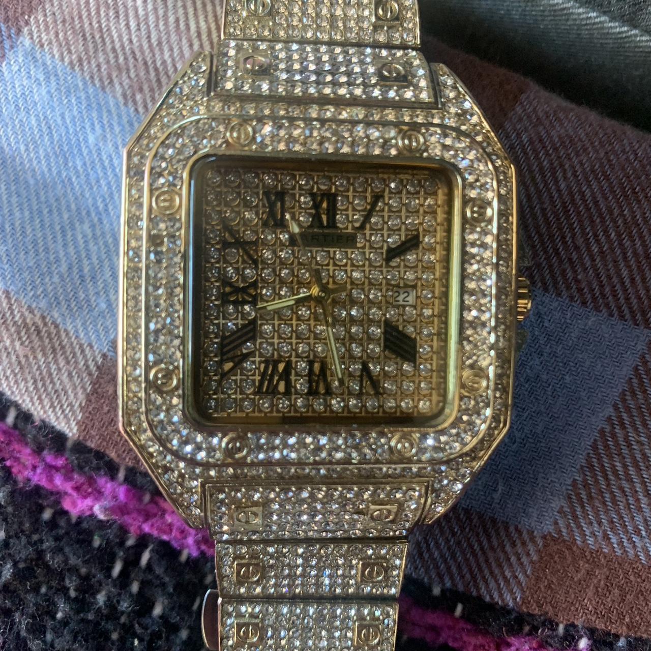 Men’s Authentic Vvs 24K gold cartier watch. Worn... - Depop