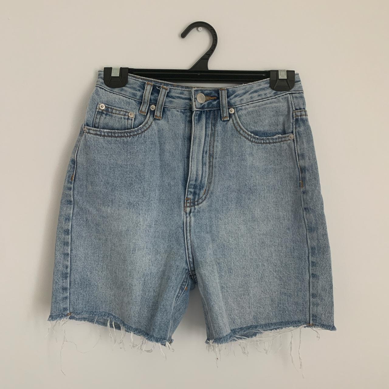 Extra small long length shorts with distressed... - Depop