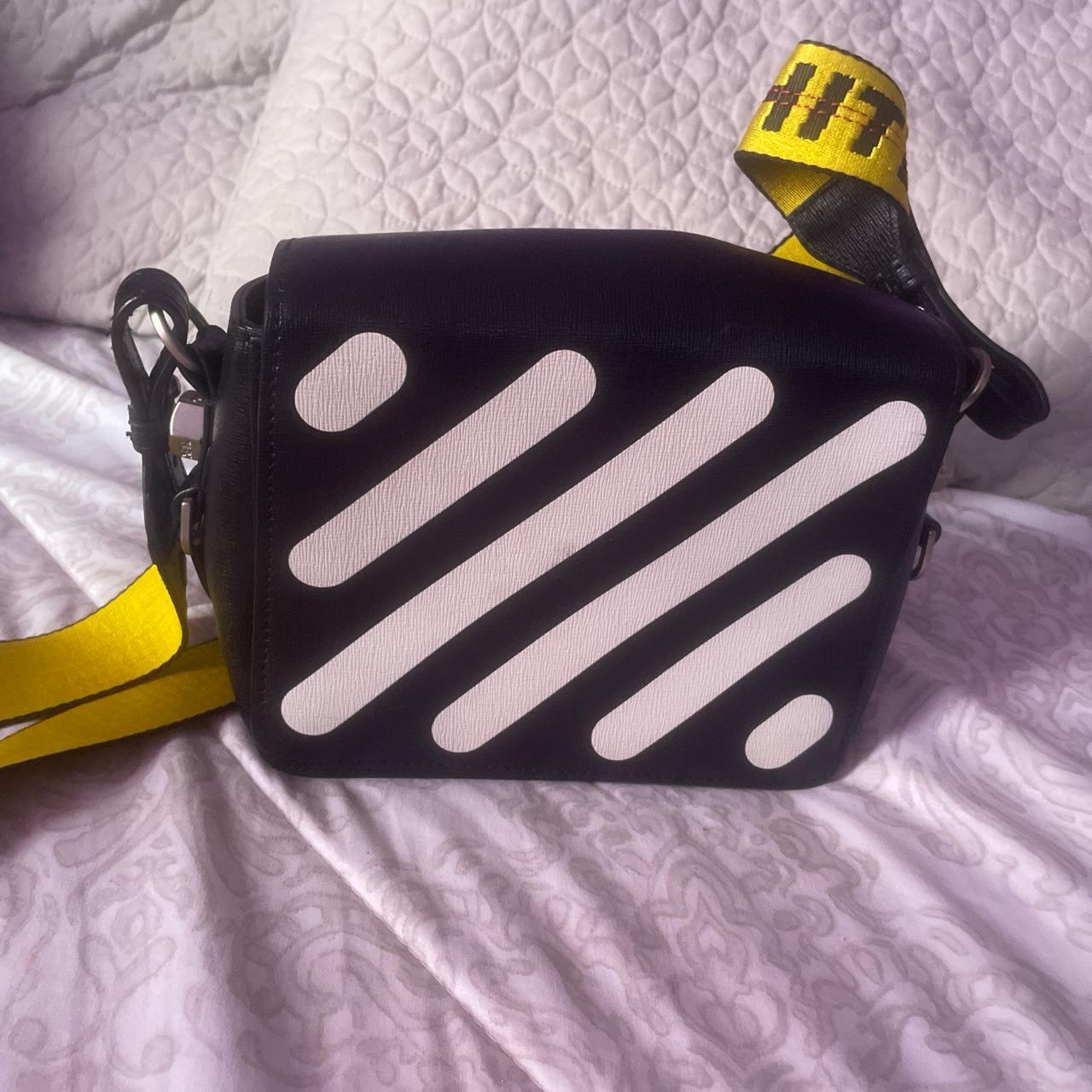 Off-White Women's Black and Yellow Bag | Depop
