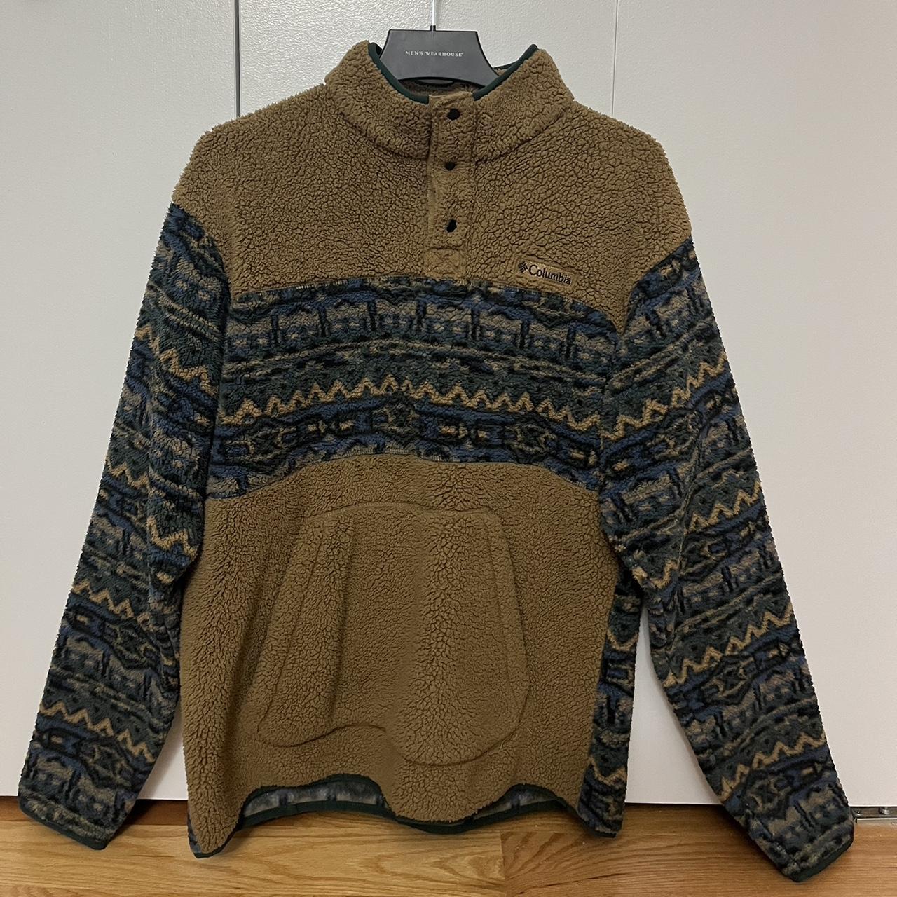 Vintage Men’s Columbia Aztec Sherpa Fleece (Size... - Depop