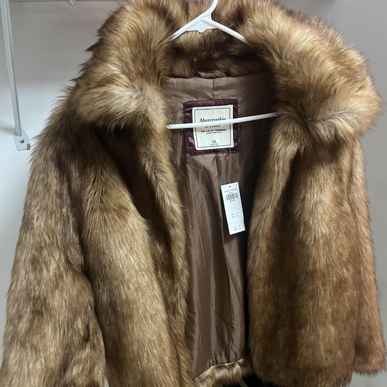 BRAND NEW ABERCROMBIE & FITCH faux fur jacket. In... - Depop