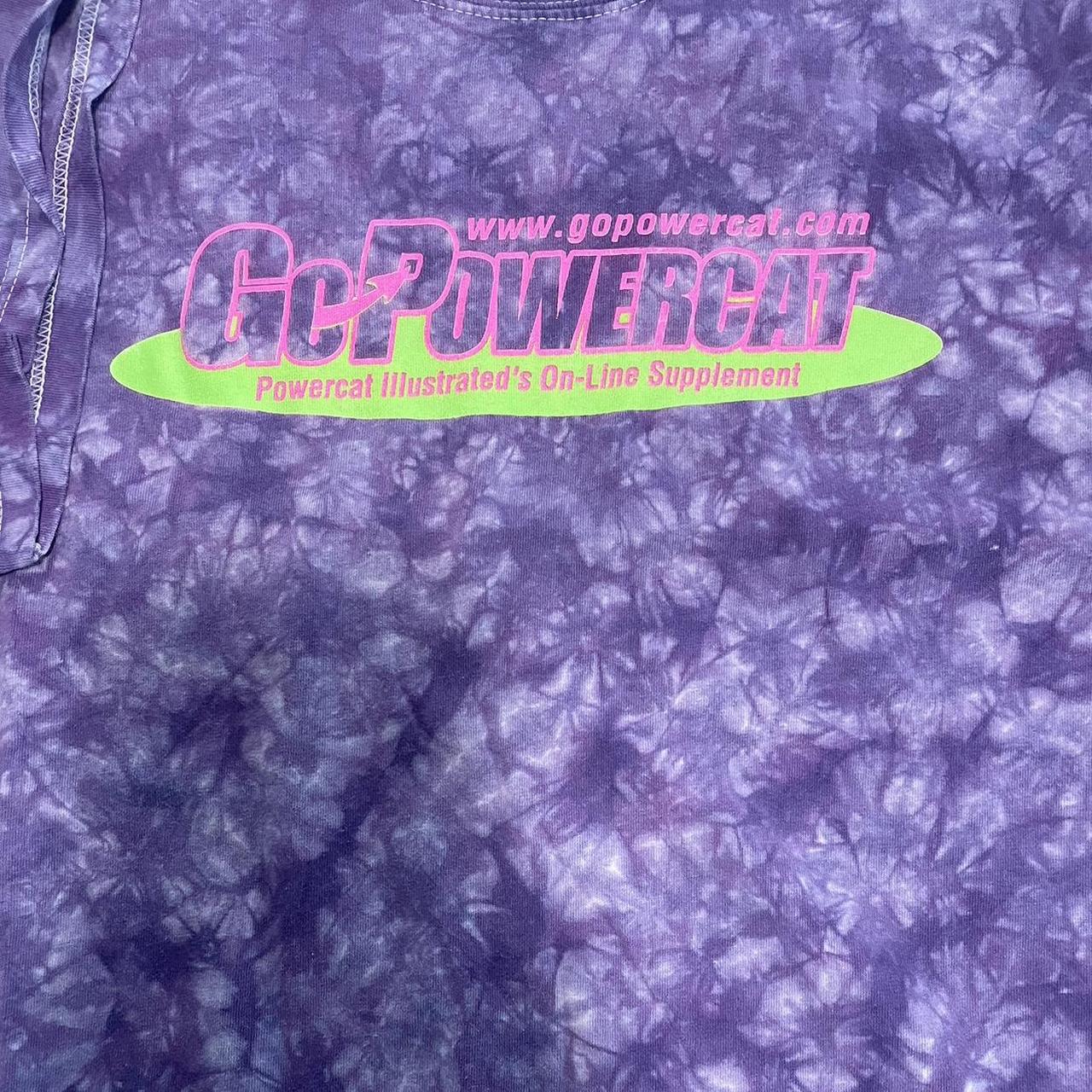 Vintage late 90s “powercat” Tie Dye Graphic Tee No... - Depop