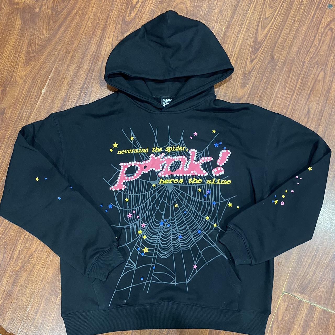 Black Sp5der Hoodie Size M - Depop