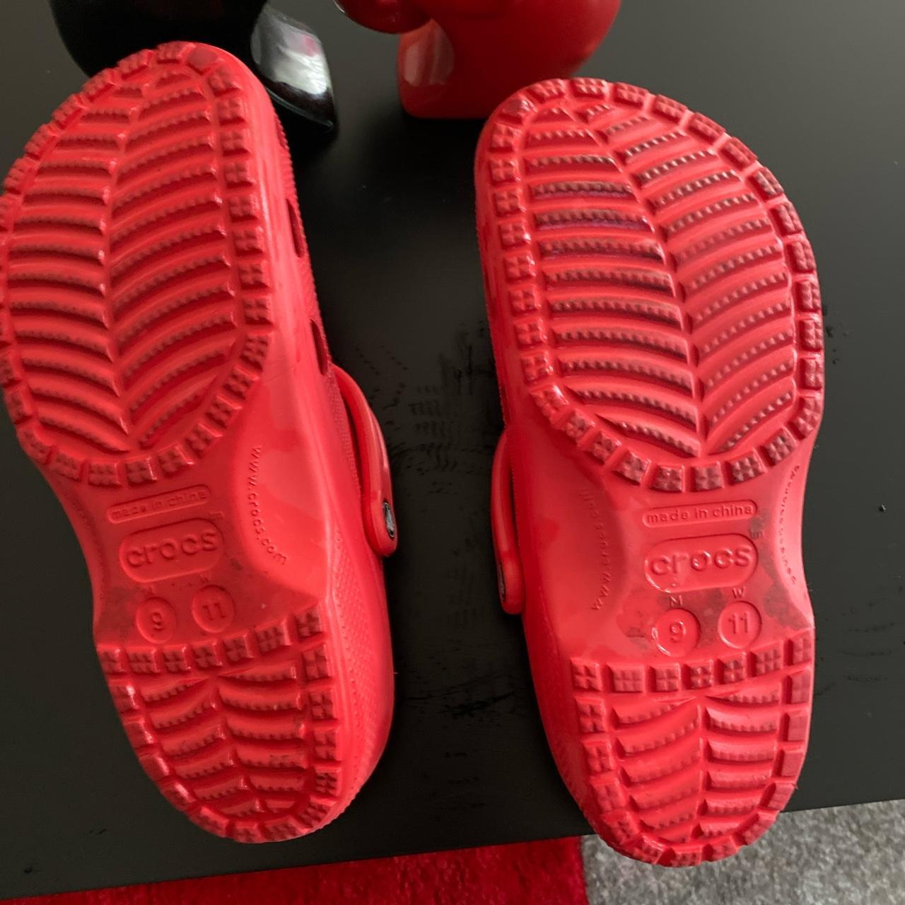 Red crocs, jibbits included!…only worn once. - Depop