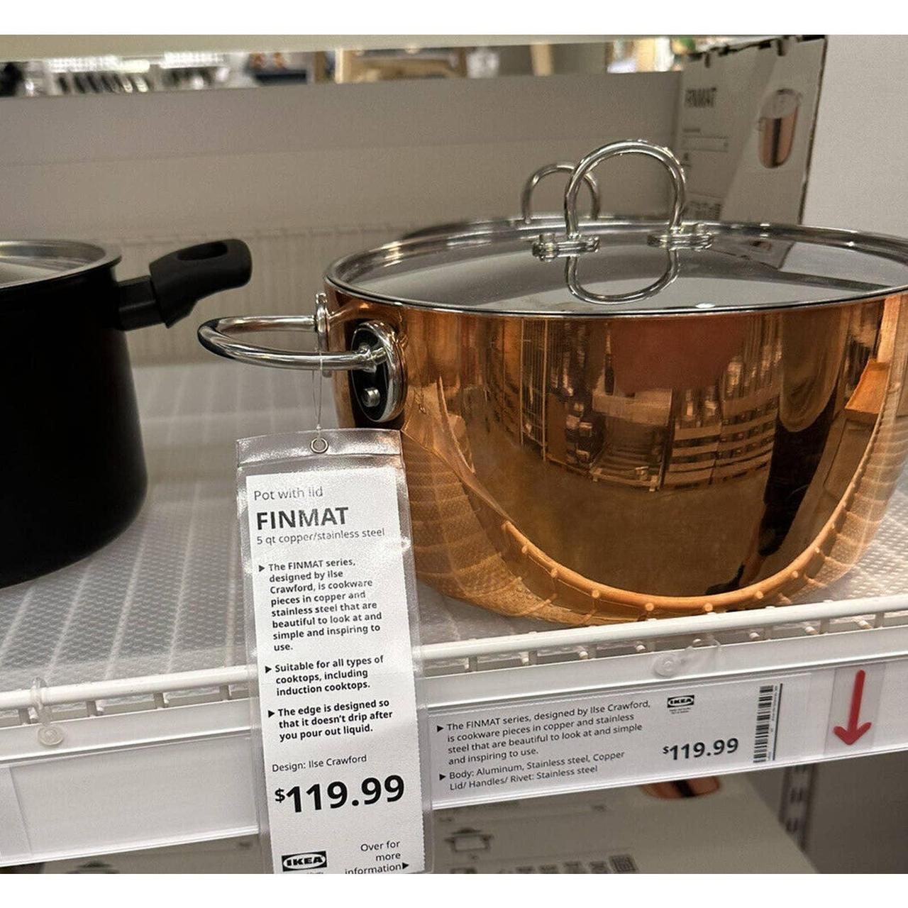 NEW IKEA FINMAT Copper Stainless Steel Pot 5 quart... - Depop