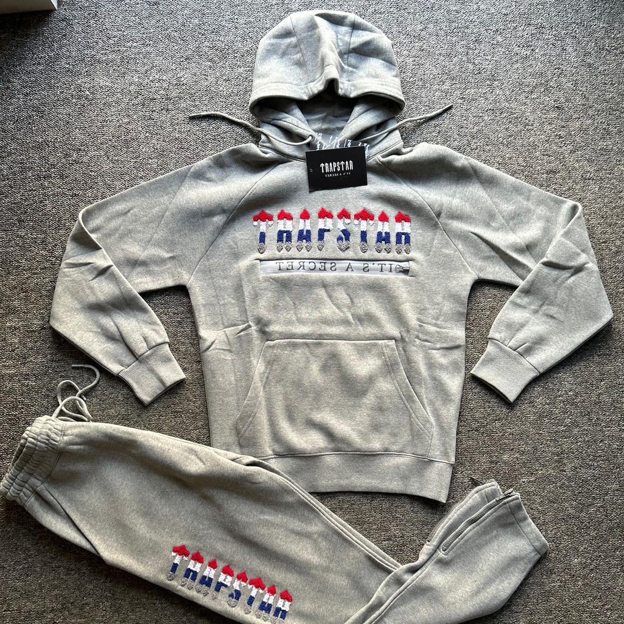 Grey Trapstar Chenille Decoded 2.0 Tracksuit... - Depop