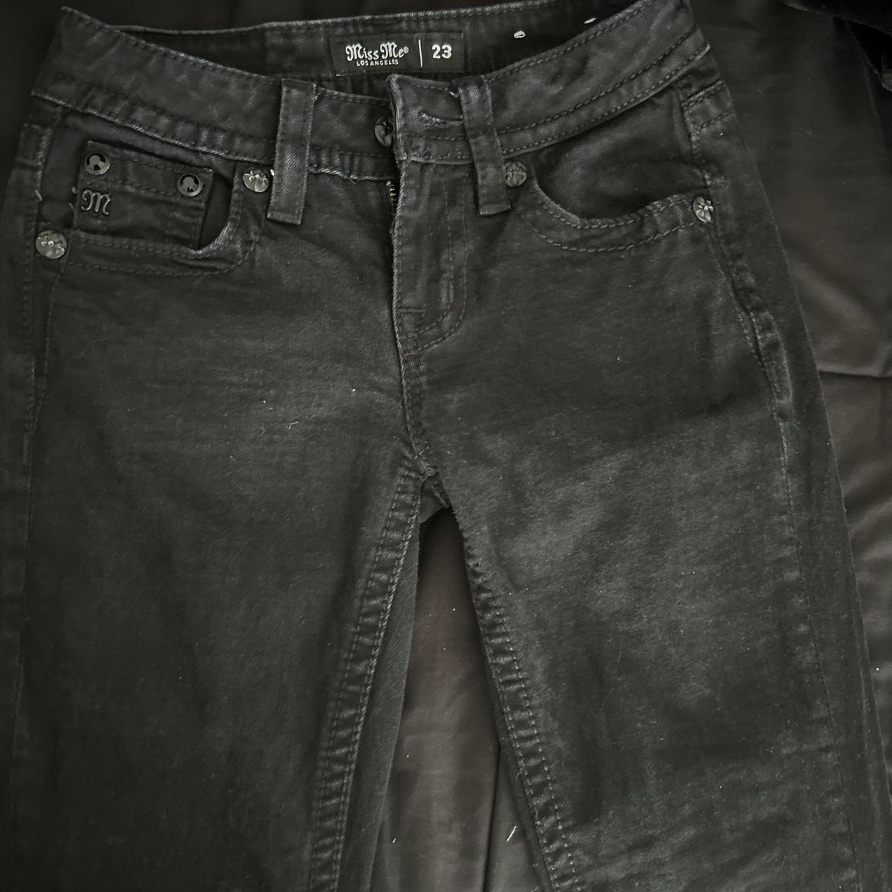 Black low rise Miss me bootcut jeans size 23 Only... - Depop