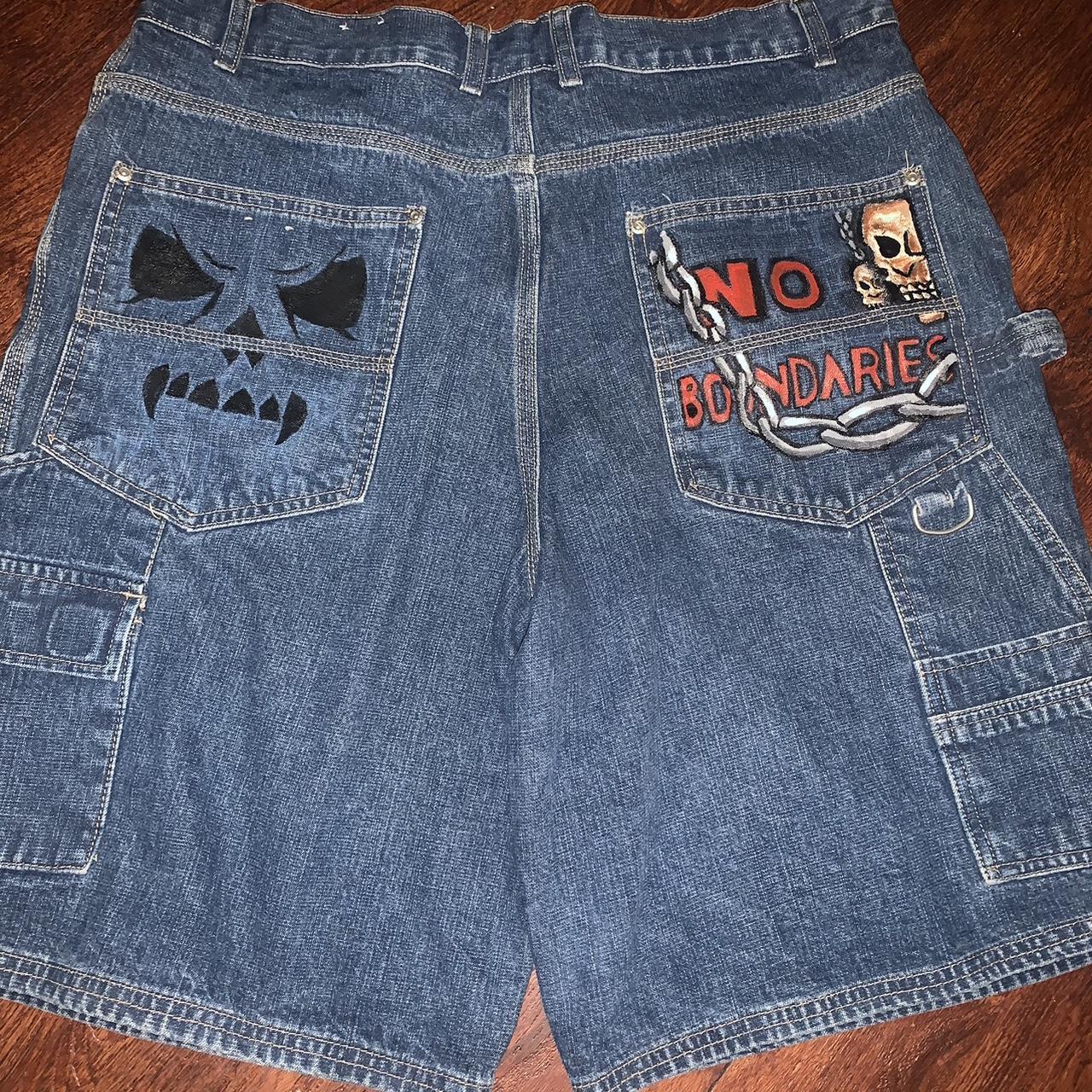 COOL CUSTOMIZED JORTS I MADE MYSELF 57 cm Outseam... - Depop