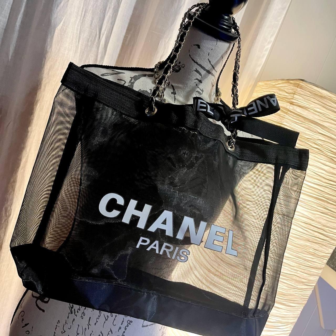 CHANEL Mesh Tote Bag, super cute & classy, black... - Depop