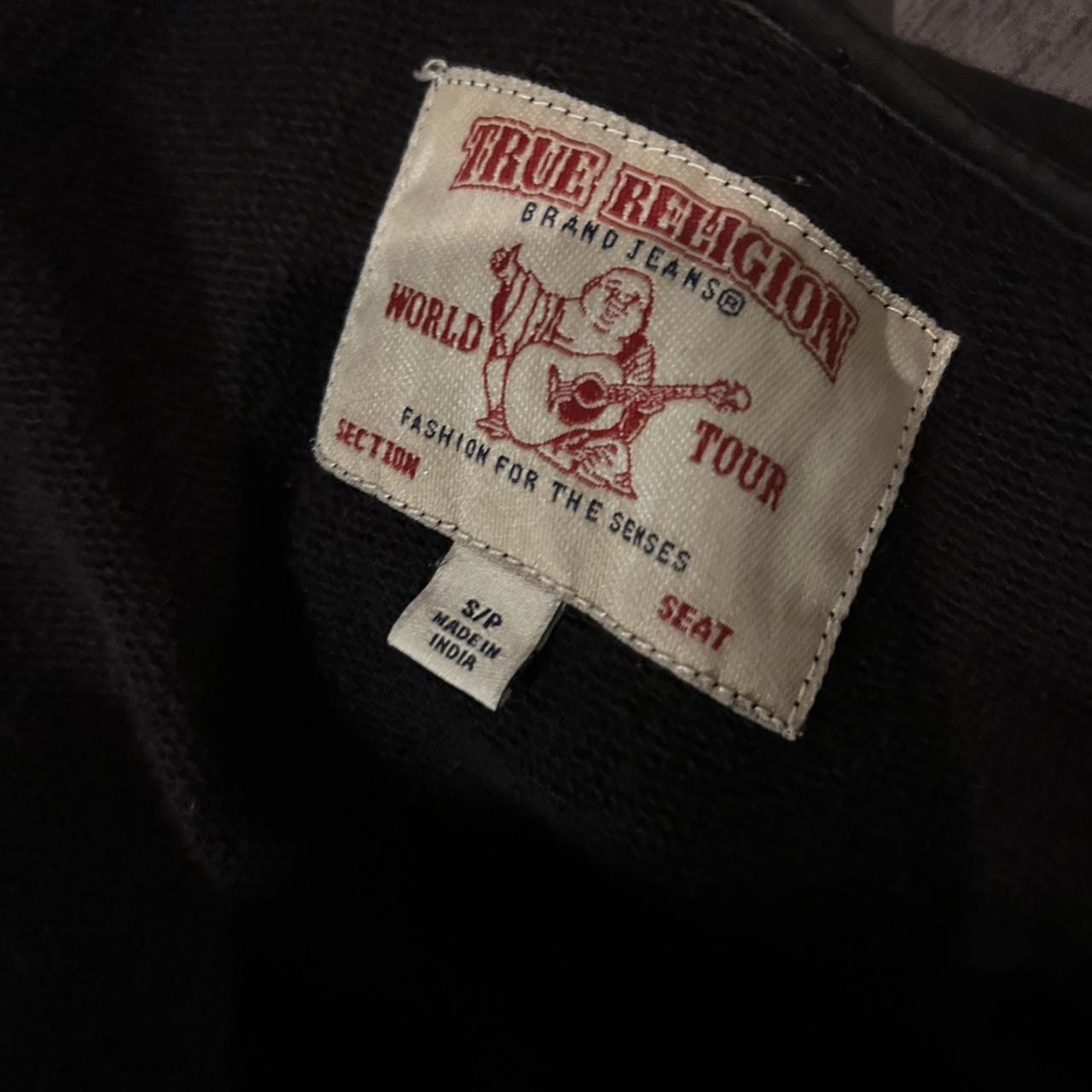Black True Religion Zip Up Sweater No refunds Size:... - Depop