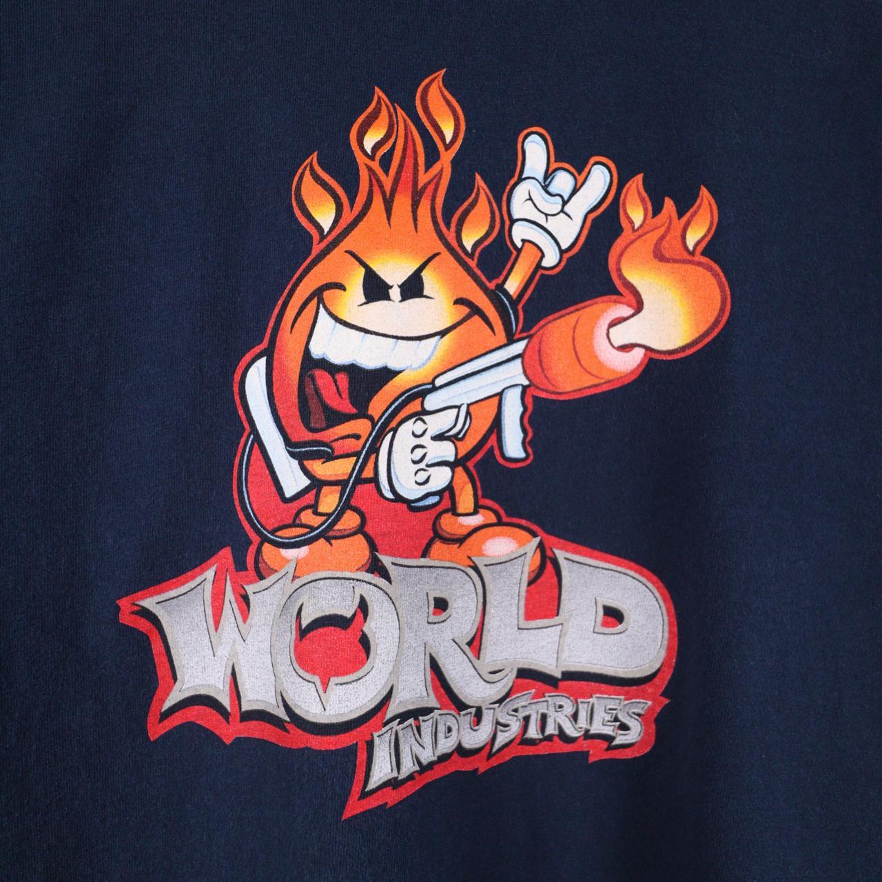 90's World industries Skateboarding T shirt Size:... - Depop