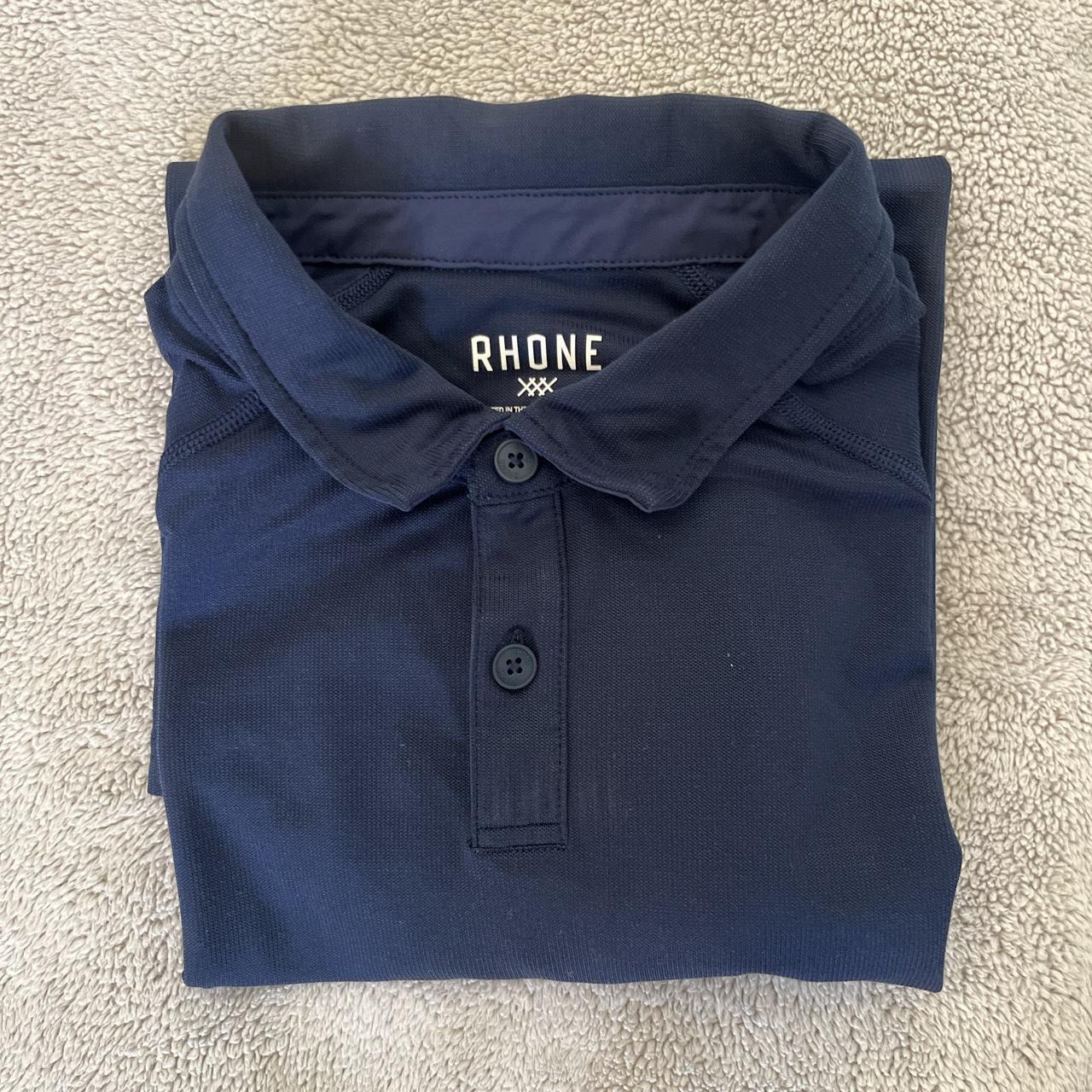 Rhône Short Sleeve Shirt Size: Large Color: Navy... - Depop