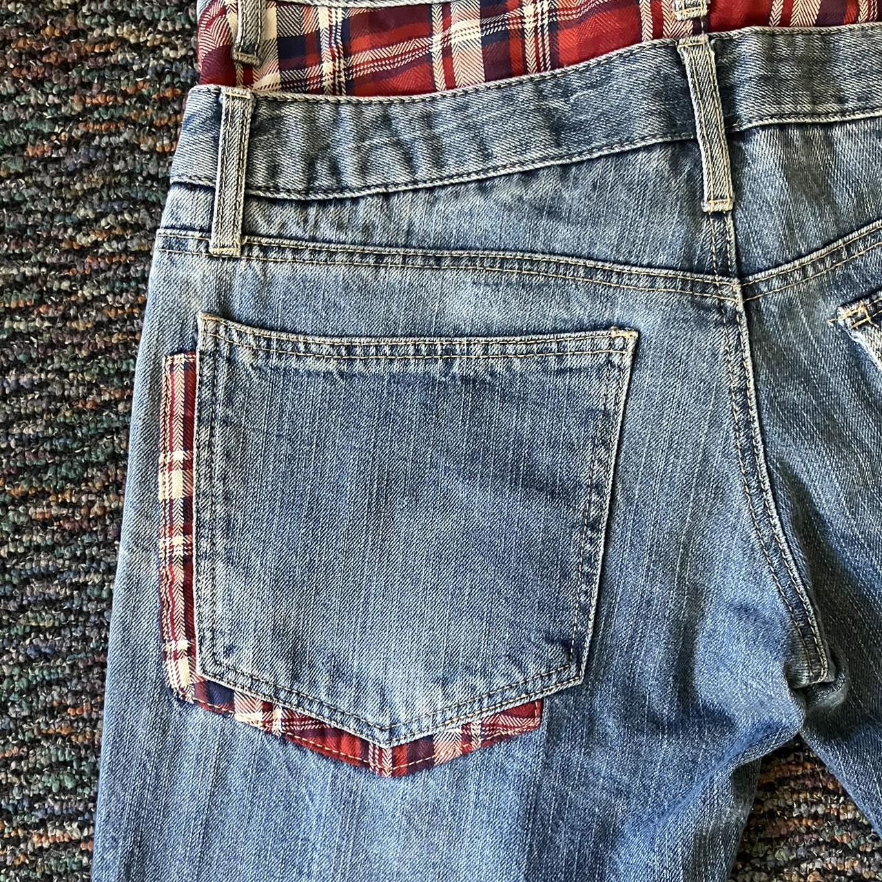 32” waist Double waisted jeans Really cool work... - Depop