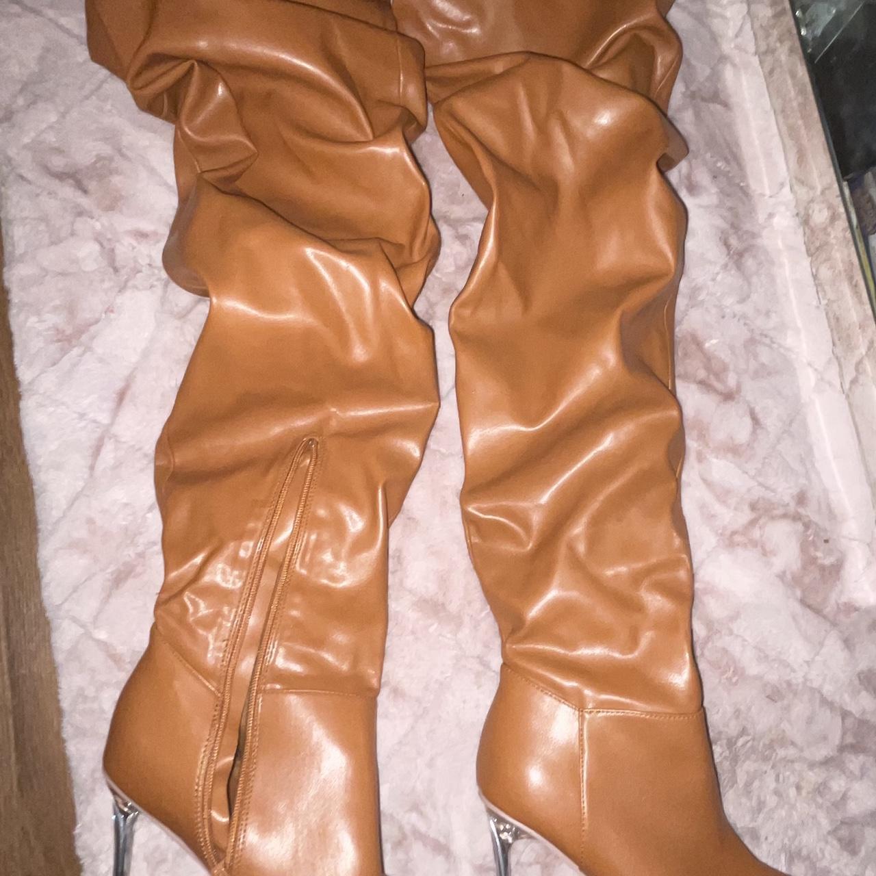 Thigh high caramel stunning boots • only worn... - Depop