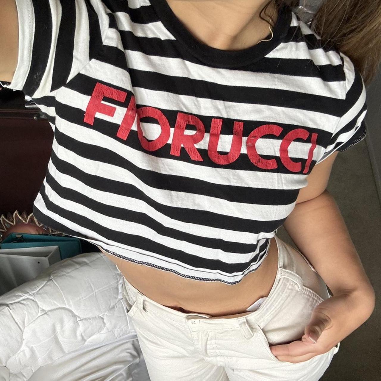 Fiorucci Striped Crop Top So cuteeee Repot - Depop