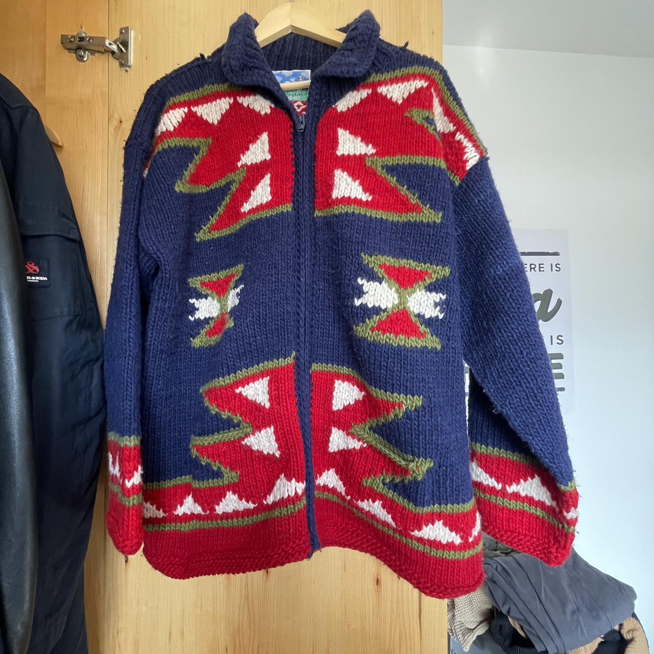 Large tribal style jumper #jumper #sweater... - Depop