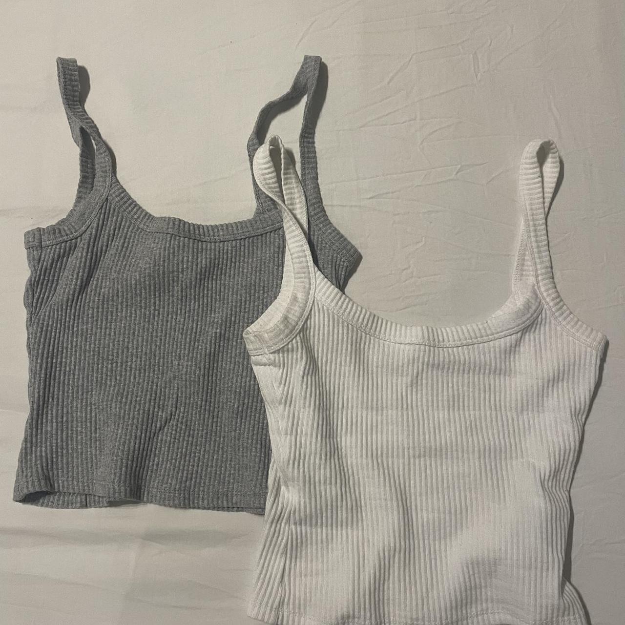 supre riri tanks in white + grey XS + XXS (can buy... - Depop