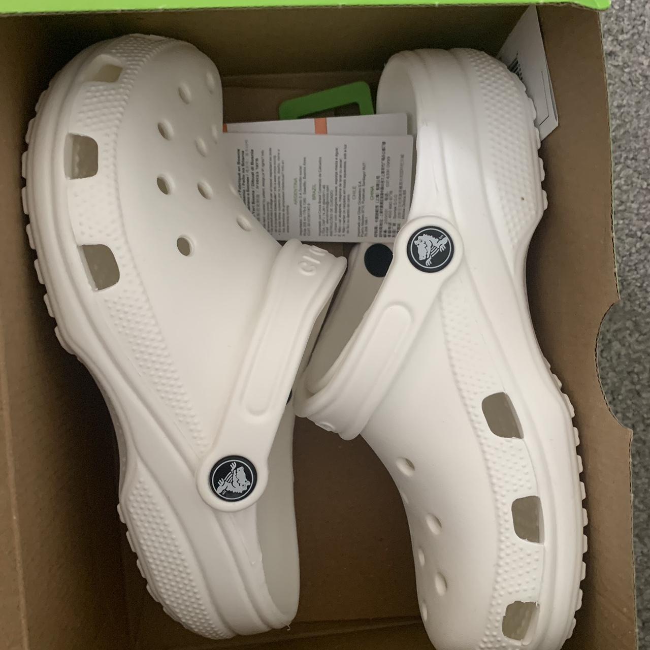 White Crocs UK4 Brand New With Tags RRP - £45 Never... - Depop