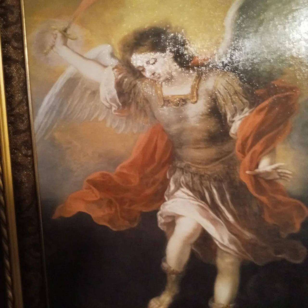 The Angel Gabriel killing a demon painting | Depop