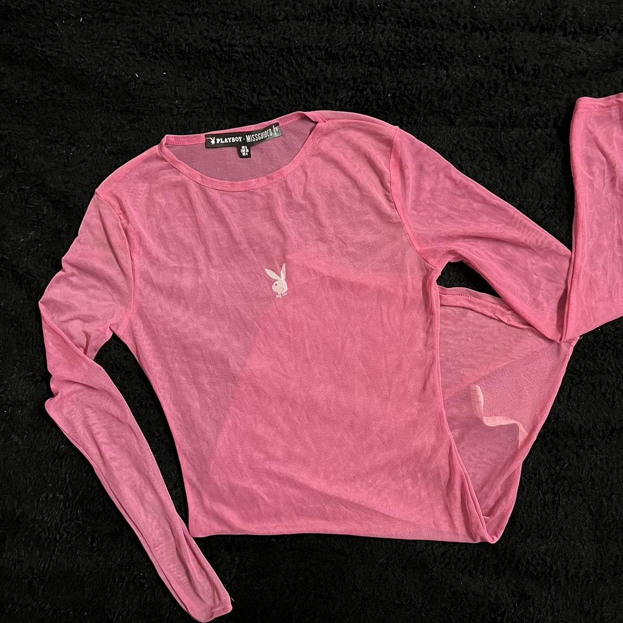 🐰PLAYBOY X MISSGUIDED PINK MESH BODYCON DRESS 🐰size:... - Depop