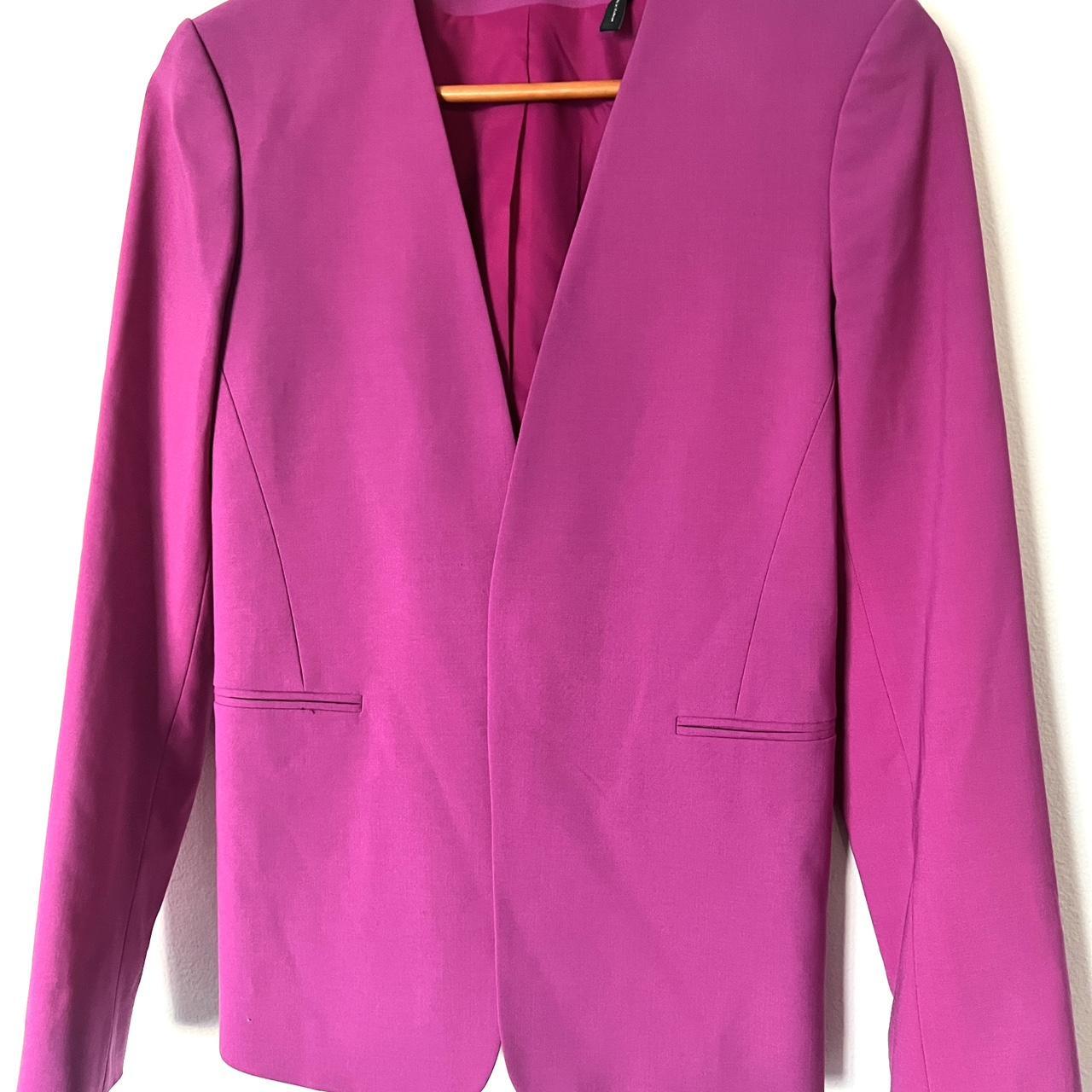 Collarless suit jacket Beautiful tailoring, no front... - Depop