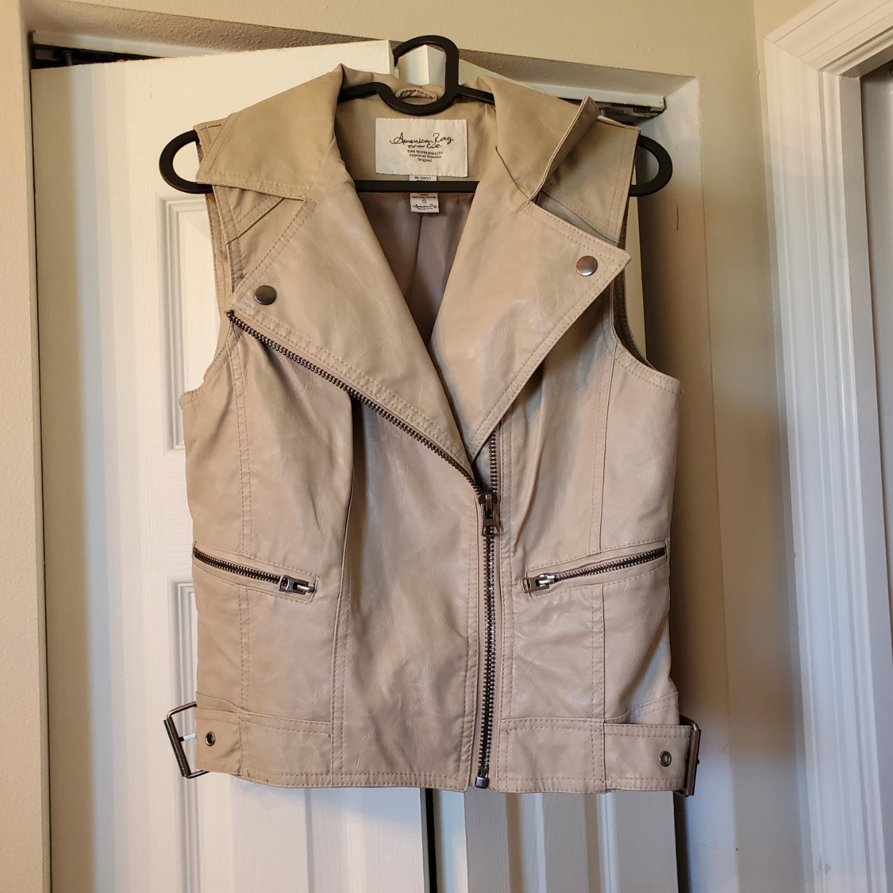 This is an American Rag leather feel vest in a size... - Depop