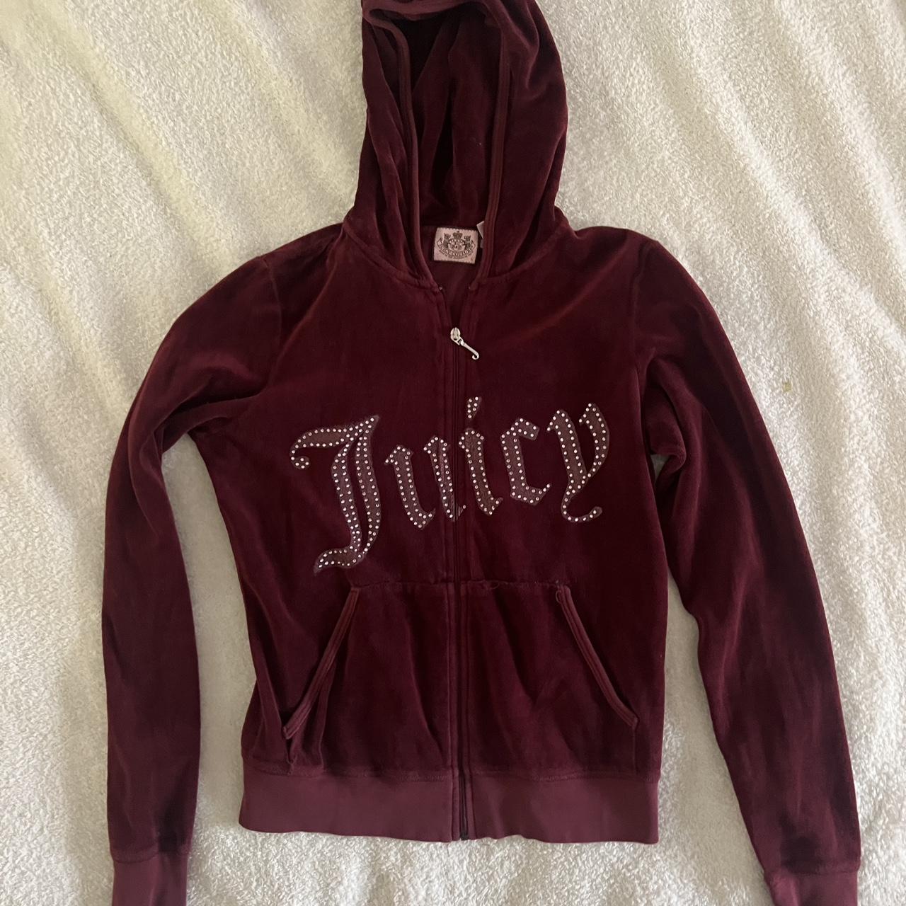 Juicy Couture Women's Burgundy and Red Jacket | Depop