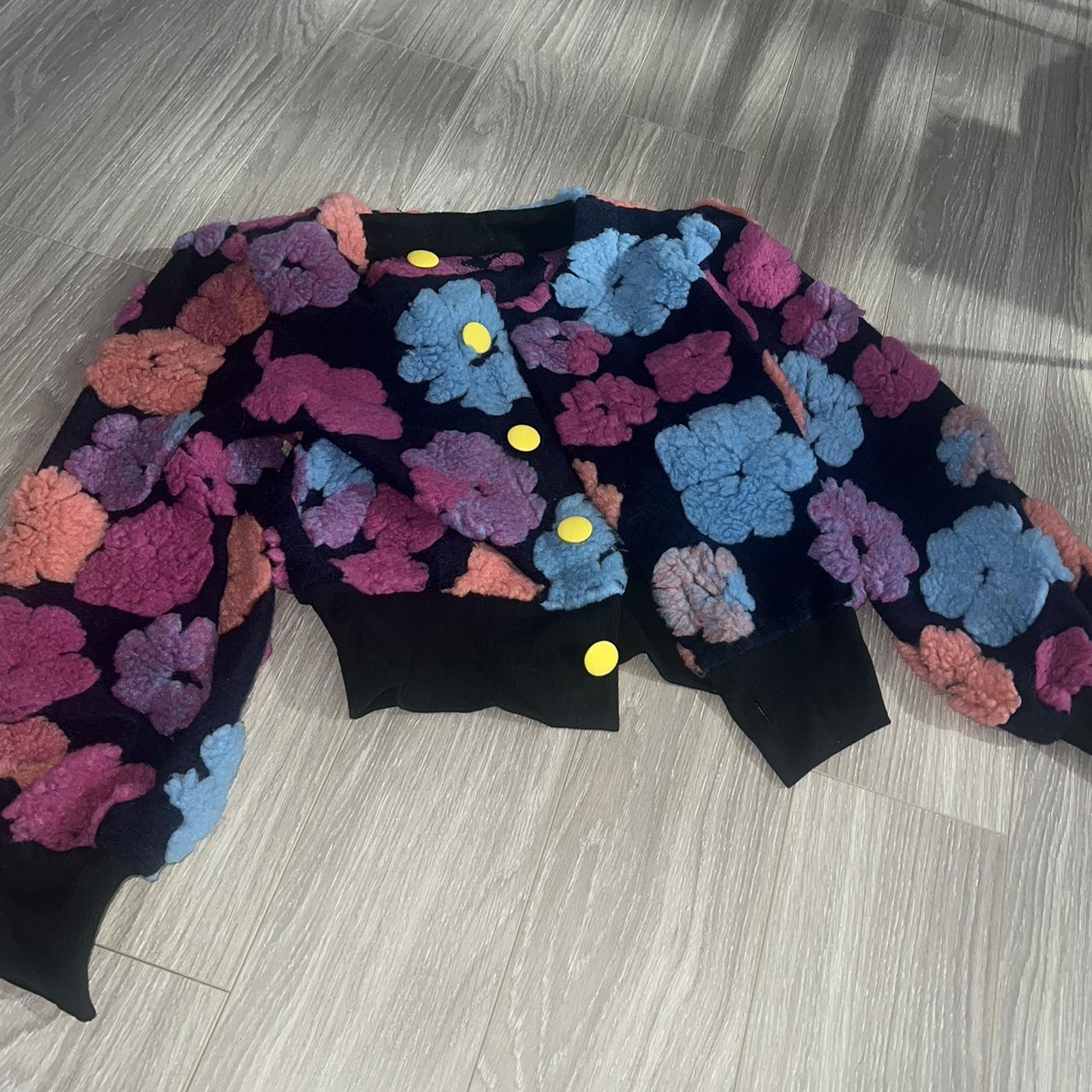 Colorful Flower Jacket NEVER WORN - Depop