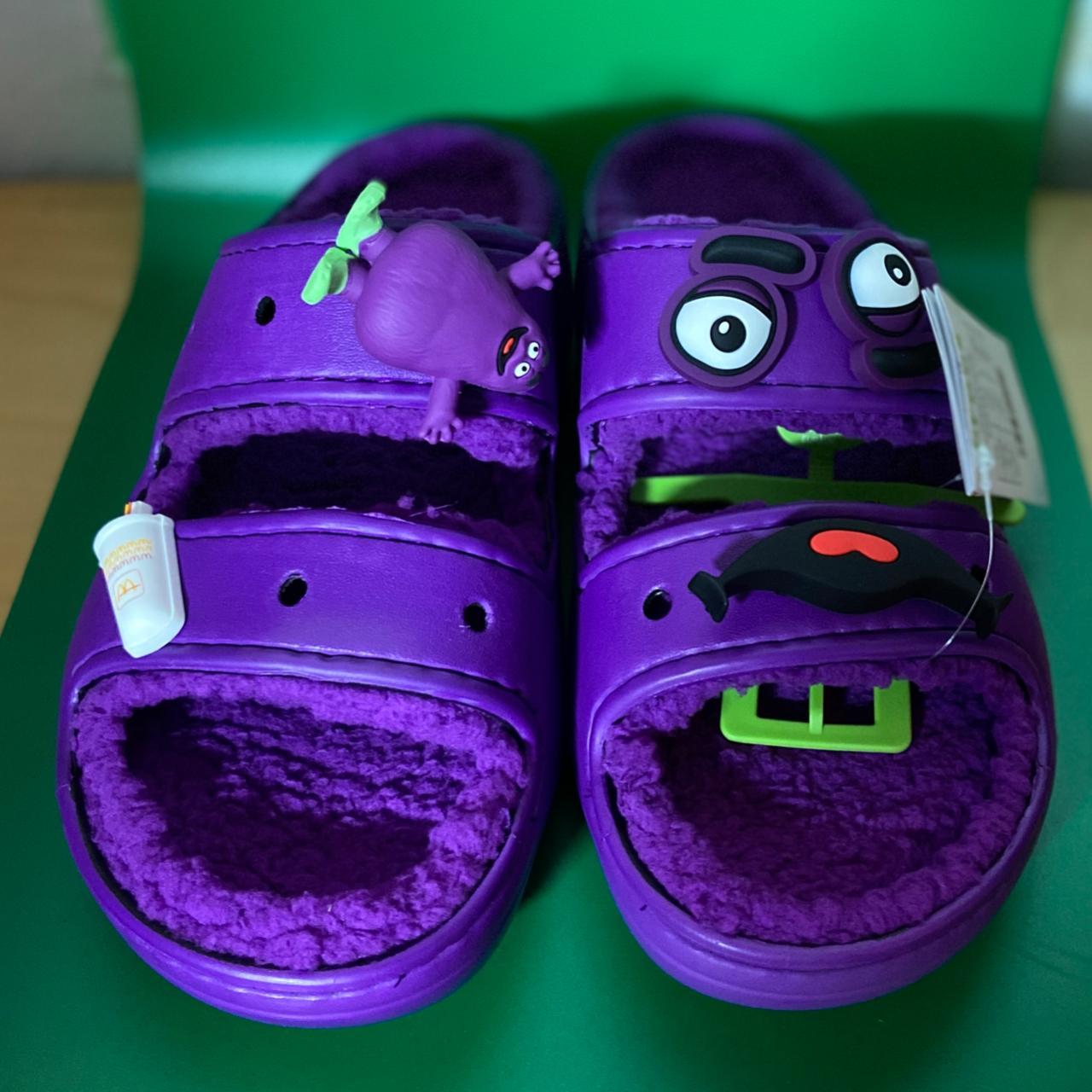 McDonald's Grimace X Crocs Cozzzy Sandals Womens UK... - Depop