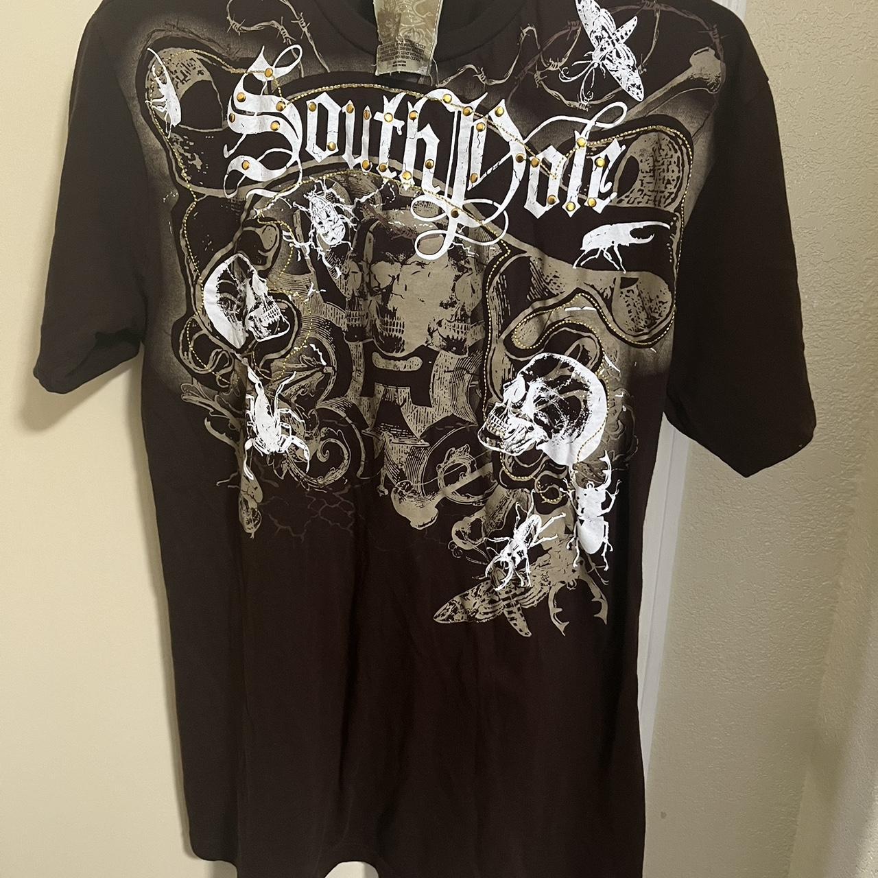 Brown south pole shirt Size XL but fits more like a... - Depop