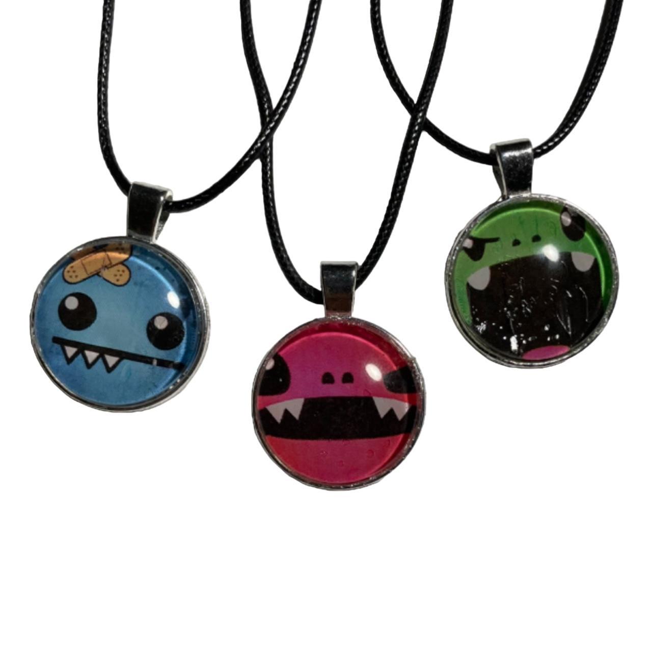 soso happy pendant necklace - pendant is 1 inch/25... - Depop