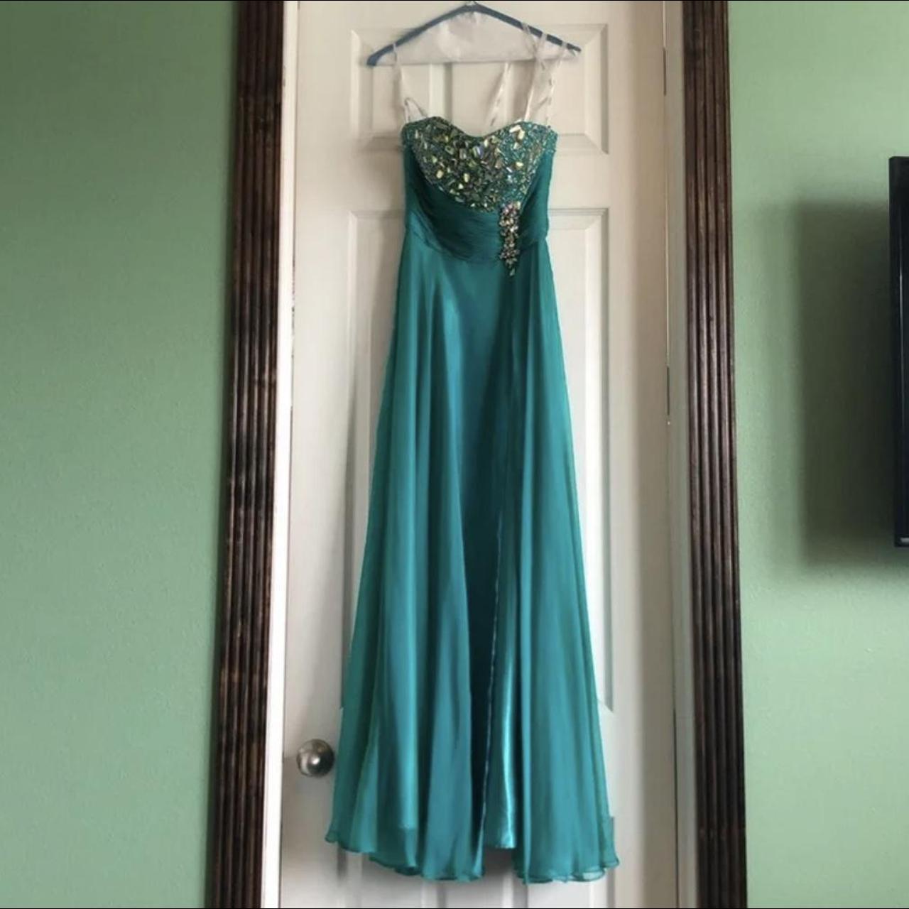 TIFFANY TEAL BLUE PROM DRESS SIZE 0 Literally worn... - Depop