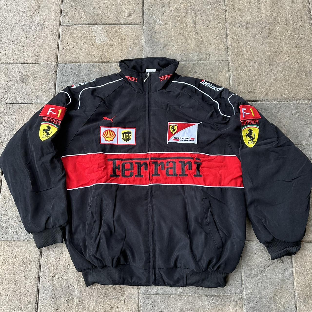 New Ferrari F1 Race Jacket Mens Size L Quilted Lined... - Depop