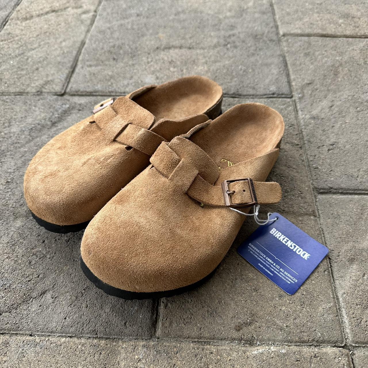 New Birkenstock Boston Clog Mink Suede Leather Size... - Depop