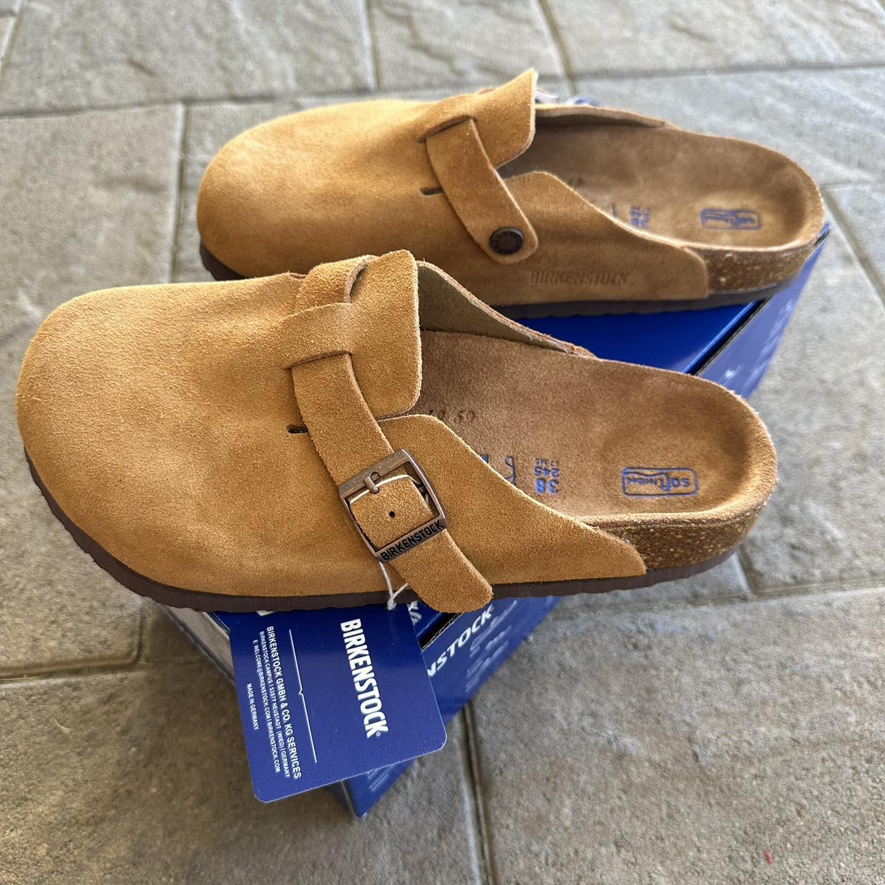 New Birkenstock Boston Clog Mink Suede Leather Size... - Depop