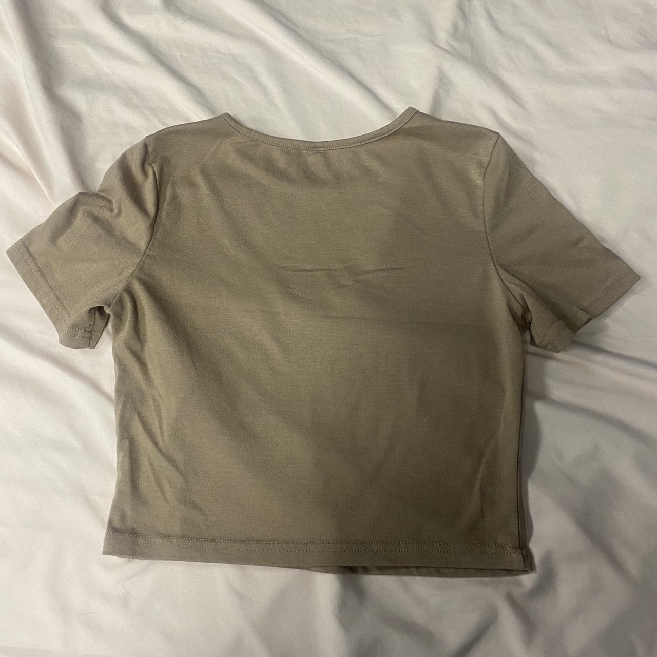 Size Small Rib cage/Bones pattern tan crop top - Depop