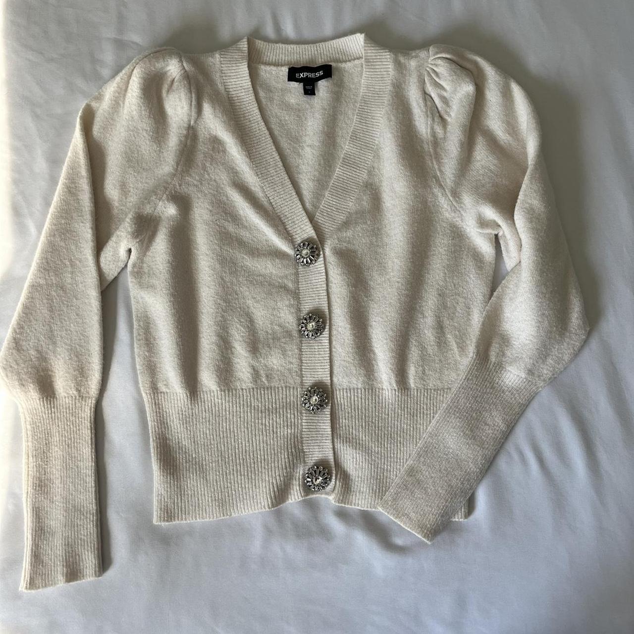 cream cardigan jacket from express depop payment... - Depop
