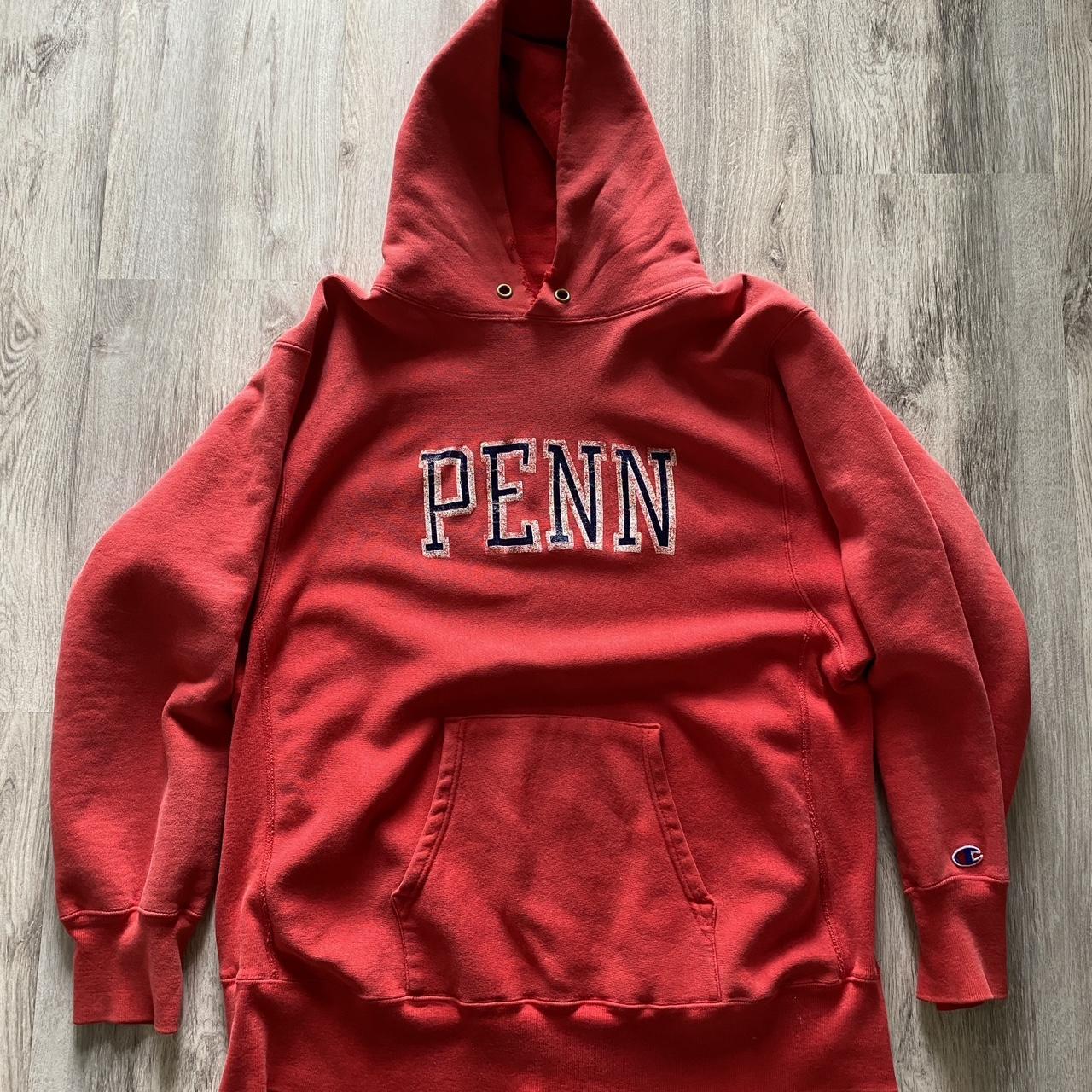 Vintage 80s Penn Reverse weave warm up hoodie Great... - Depop