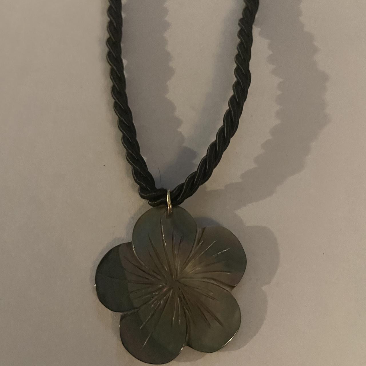 Carved Shell necklace... - Depop