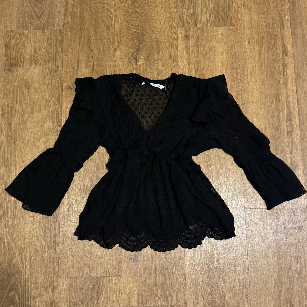 Zara Ruffle, Lace Long Flowy Long Sleeve (see... - Depop
