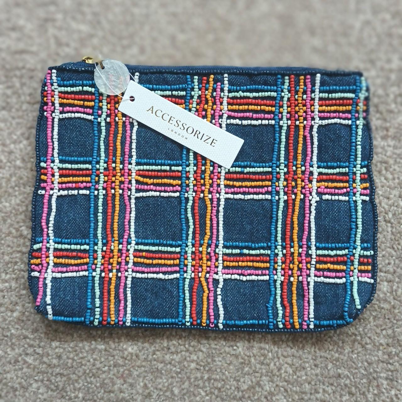 Beaded Check Pouch Accessorize London Pouch bag... - Depop