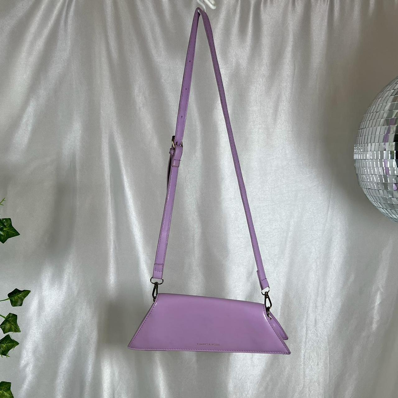 Purple Trapezoid Shaped Asymmetrical Purse MESSAGE... - Depop