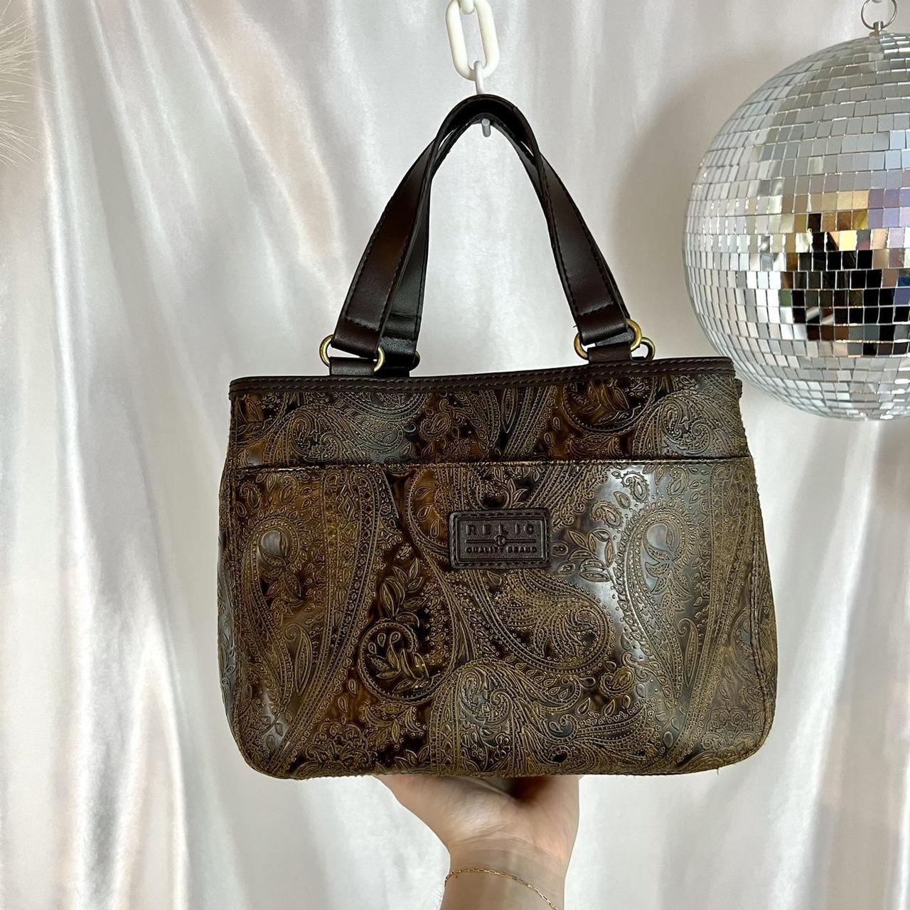 Vintage Relic Paisley Leather Handbag STATS... - Depop