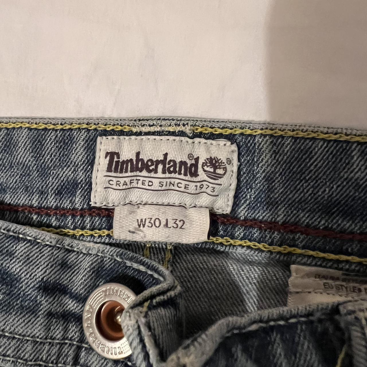 light blue timberland jeans - 30/32 fit no... - Depop