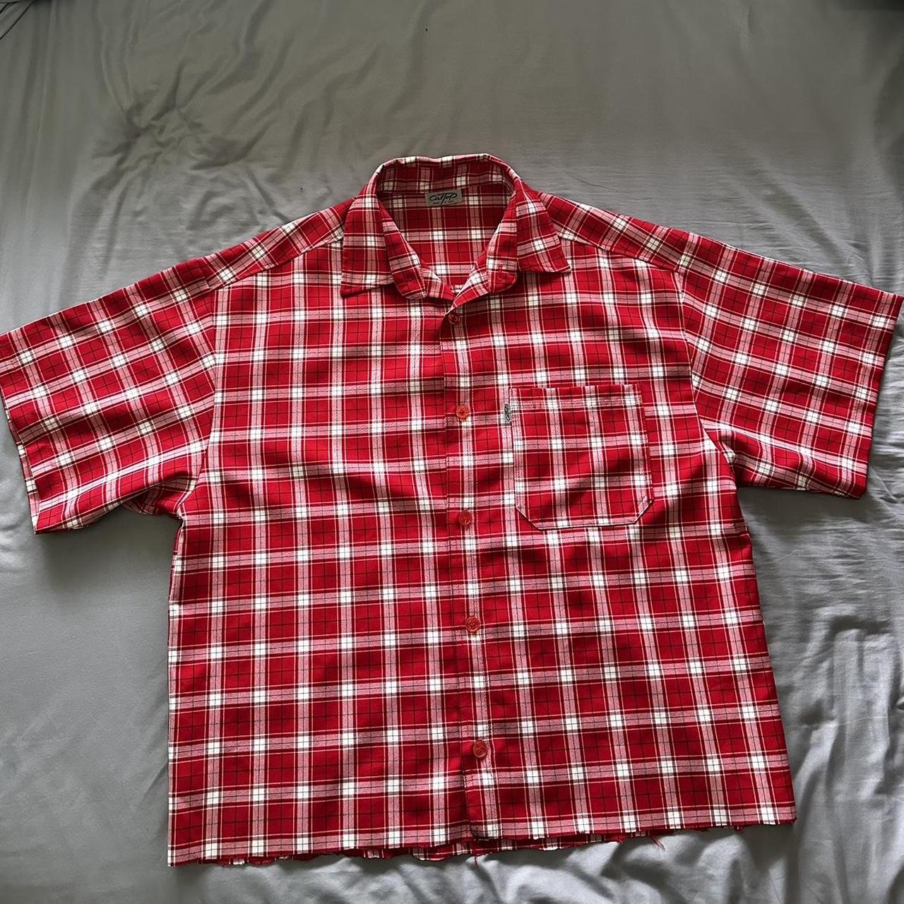 Boxy Cropped Caltop Flannel High Quality Size... - Depop