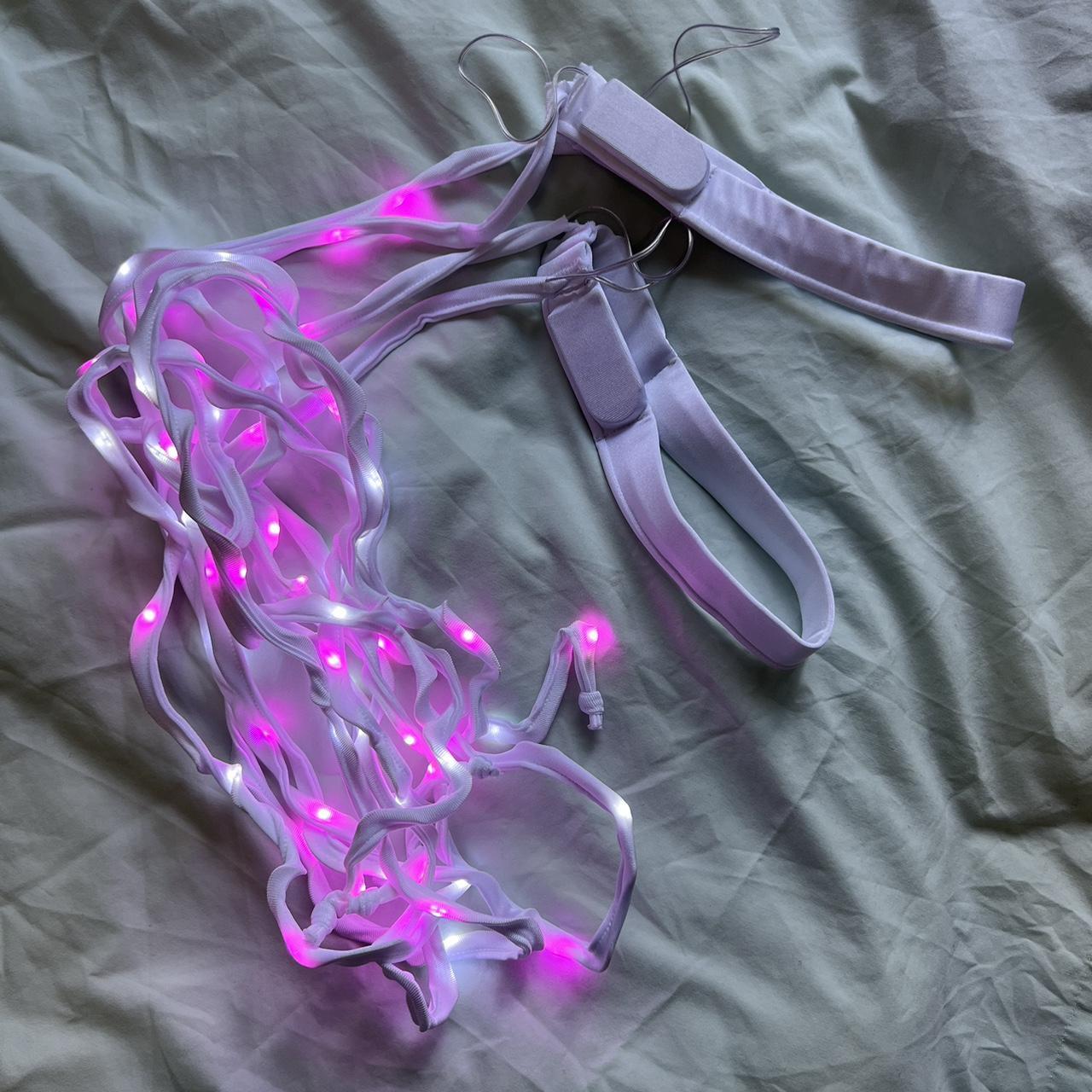Rave/festival leg ties 💡💎 Light up pink/white. From... - Depop