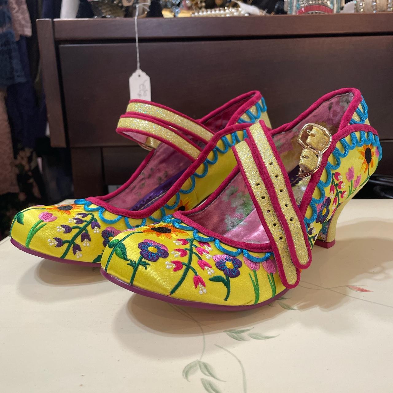 Irregular Choice Women's Yellow Courts | Depop